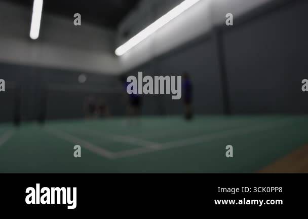 Blurry Action Shot From Badminton Match, The blurry action of a fierce ...