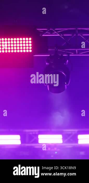 Spotlights On The Ceiling Illuminate The Concert Stage And Work During ...