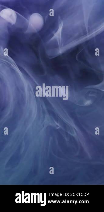 Vertical video. Haze wave. Fantasy smog. Blue violet gray paint liquid ...