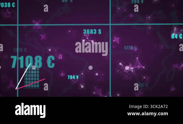 Pointer starting animation, cyan-orange bars rising as white-magenta ...