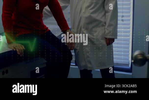 Doctor placing hand to reassure patient triggers animated heart guiding ...