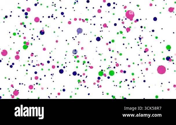 Polka dot pink green blue circles animated motion seamless loop black ...