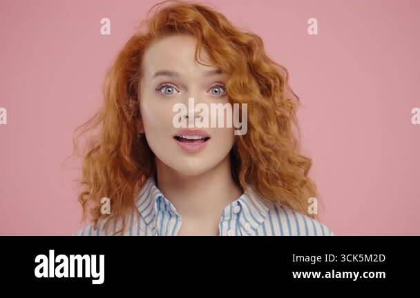 Curly ginger Woman Showing Yes Signal, Nods Head, Approve. Positive on ...