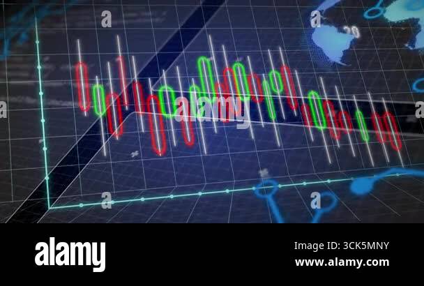 On chart appearance candlestick bars pulsing and wedge sweeping to highlight price shift ...