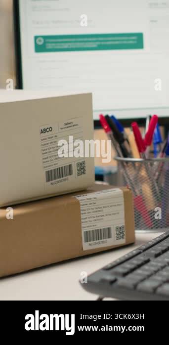 Vertical Video African american woman scanning the barcodes for ...