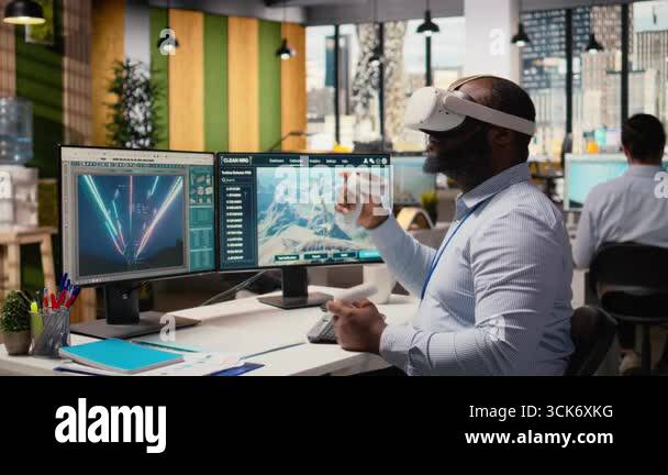 Worker uses VR headset to optimize electrical grid and wind farm layout ...