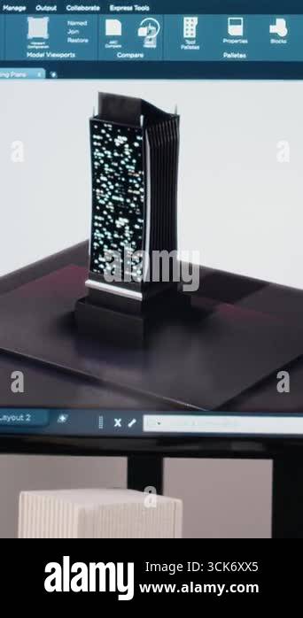 Vertical Video Empty real estate meeting office set up for a ...