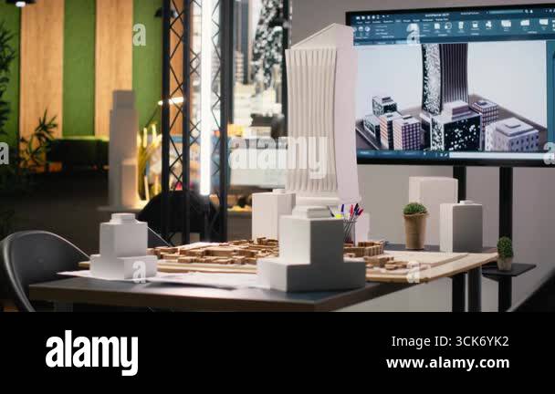 Contemporary office interior set up for real estate brainstorming ...