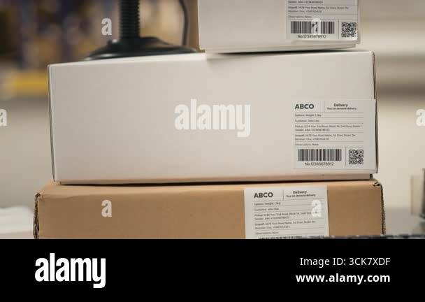 Empty e commerce depot showcasing modern distribution center, order ...