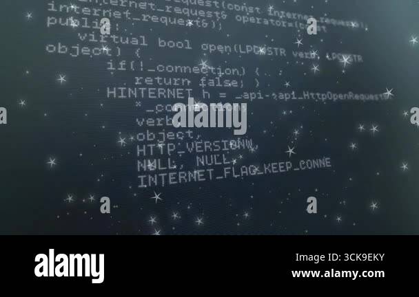 Terminal showing code starting network calls shifting to geometry, stars drifting visualizing ...