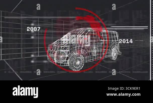 On label updating van rotating, red globe pulsing, ring drawing around city year labels over ...