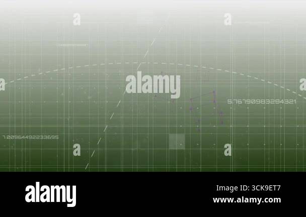 Sweeping dashed arc revealing PULSE RHYTHM title on digital grid with pulsing purple nodes ...