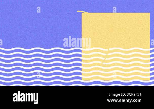 Starting shapes moving on purple canvas with white waves, yellow arc ...