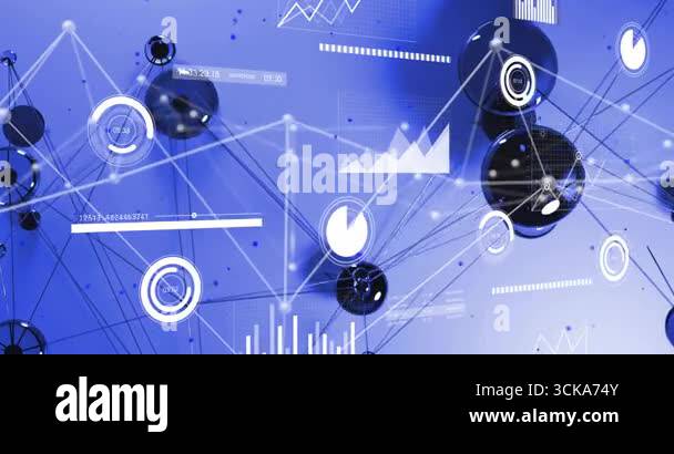 Cluster Appearing Causing Network Shifting And Reconnecting With Charts Updating Visualizing