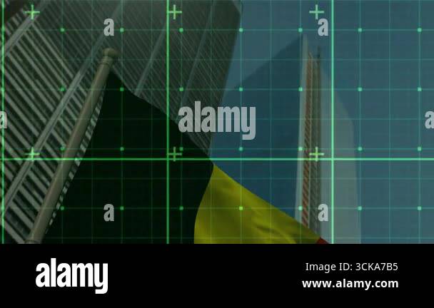 Upon scene opening grid starting scanning building sliding lines ...