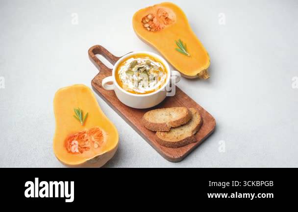 Butternut squash pumpkin soup Stock Videos & Footage - HD and 4K Video ...