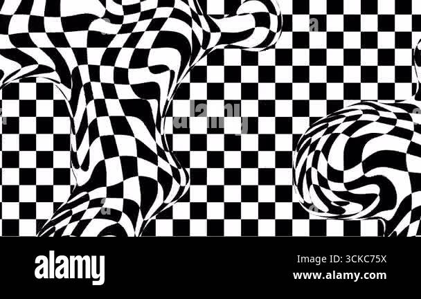 Abstract Waving black lines on white Background. Looping 4k animation ...