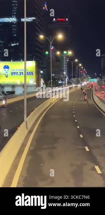 Ho Chi Minh City Nights, Bason Bridge Night With Lights, Bason Bridge ...