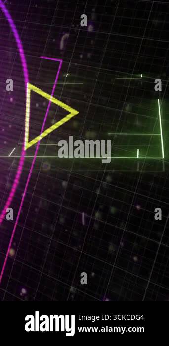 Animation of network of connections over data processing grid. Global connections technology ...