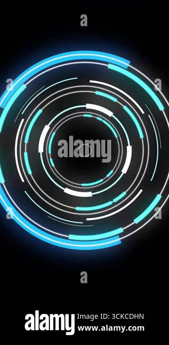 Animation of scope scanning on black background. Global data processing, computing and digital ...