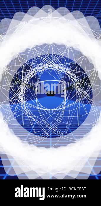 Animation of multiple white geometric shapes spinning on seamless loop ...