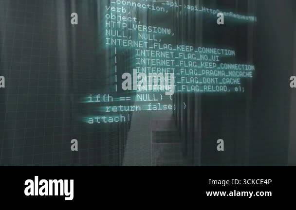 Translucent C++ overlay scrolling down corridor, revealing constructors ...