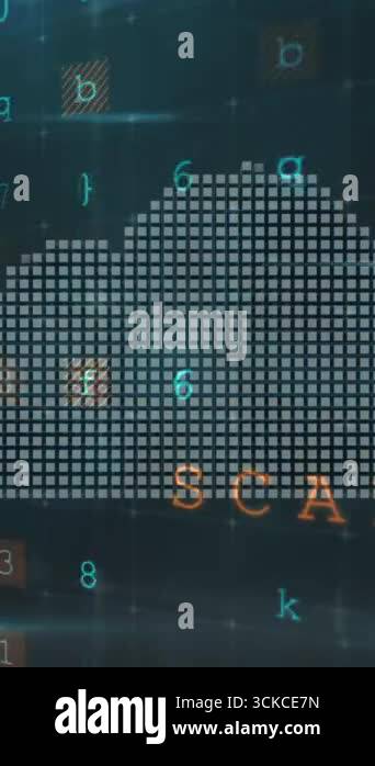 Animation of cyber attack warning text, online security padlock and ...