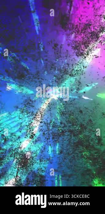 Colorful paint splatter animation over vibrant background, creating ...