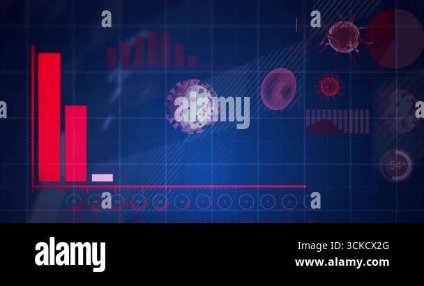 Timeline bars popping and growing while arrow sweeps over rotating ...