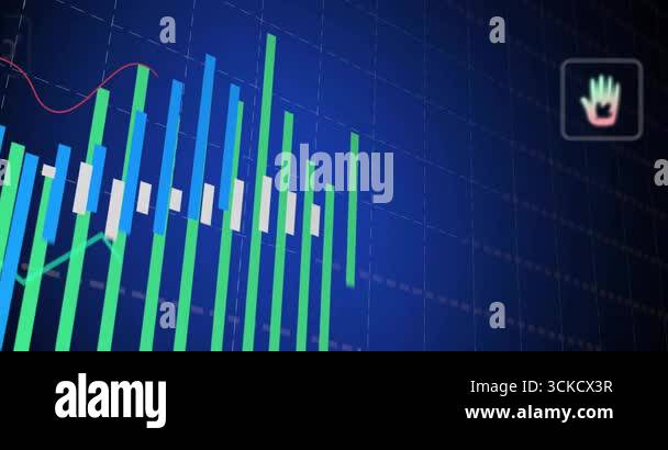 Grid background starting environmental chart animating rising bars ...