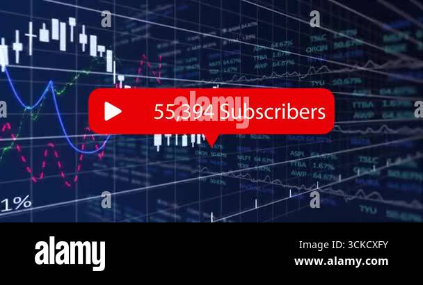 Opening black screen revealing red bubble updating counts, bars and graphs animating rising ...