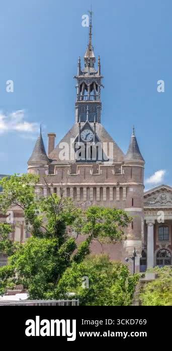 Renaissance dungeon clock tower and classical brick facade of the ...