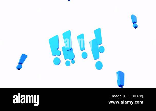 Blue exclamation marks, pop up banner. Warning sign, alertness, symbol ...