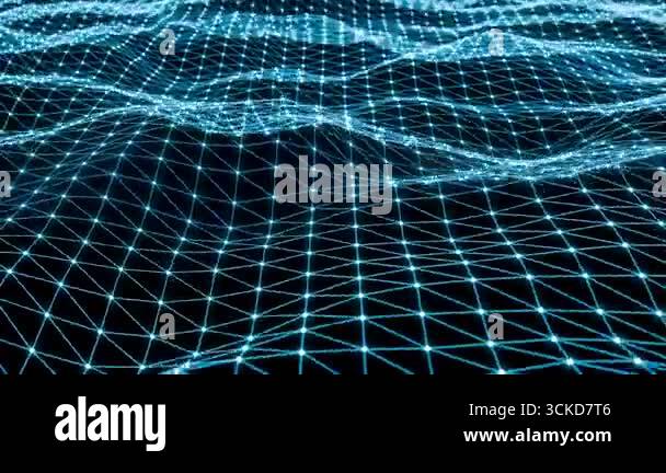 Blue polygon, plexus, triangle shape, wire frame, network of blue moving polygons. Vector ...