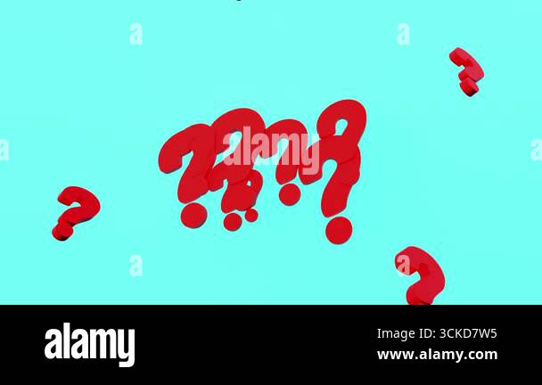 Red question marks, pop up banner. Q and A, ideas, problems, confusion ...