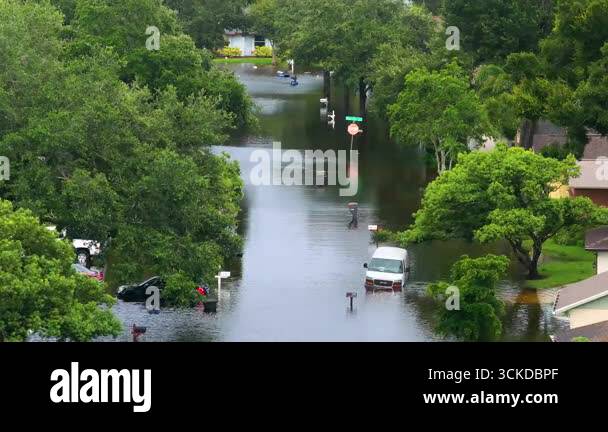 Flooding in Florida caused by tropical storm from hurricane rainfall ...