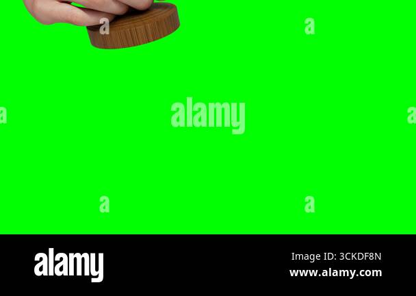 Blank Hand Stamp on Chroma Key Green Background - human hand, 3 ...