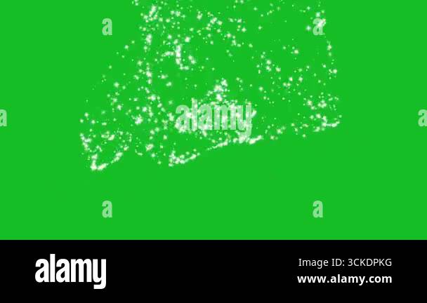 Number Two with white glitter sparkles on green screen background Stock ...