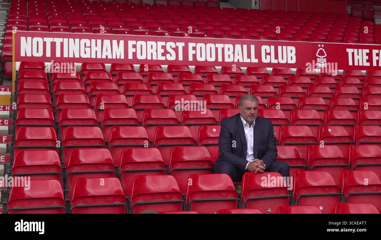 Nottingham Forest unveil Ange Postecoglou as head coach Stock Video ...