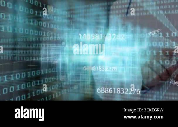 Male lifting smartphone and tapping screen in office activating ...