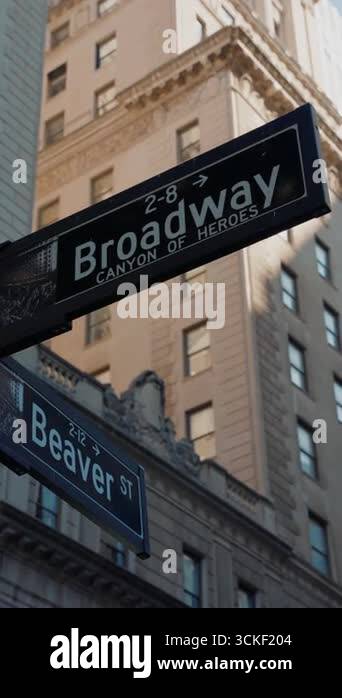 Street signs showing Broadway and Beaver Street highlight the iconic ...