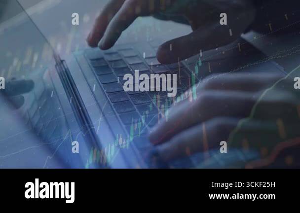 businessman using computer and analyzing stock graph with forex chart ...