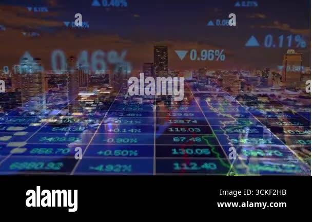 stock market graph and data analysis for finance and investment ...