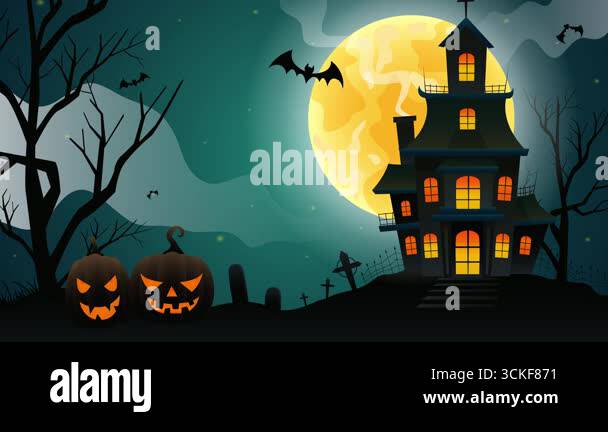 Halloween Spooky Loop Backgrounds 4K Animation Stock Video Footage - Alamy