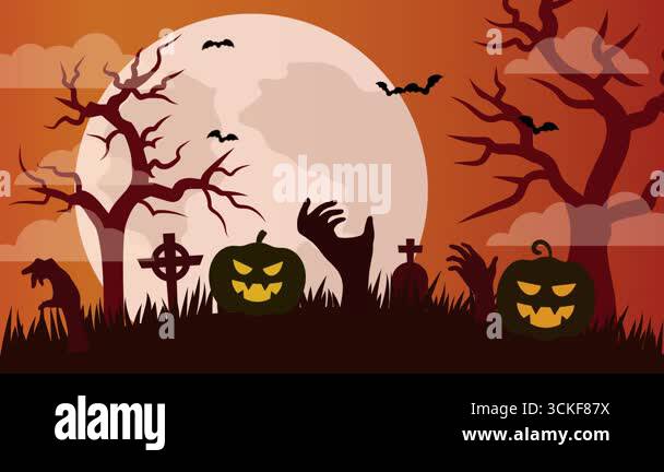 Halloween Spooky Loop Backgrounds 4K Animation Stock Video Footage - Alamy