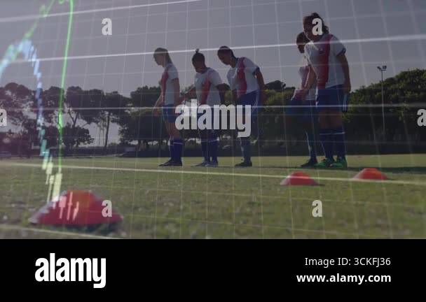 Surveying cones, 5 female soccer players syncing sidestepping analytics ...