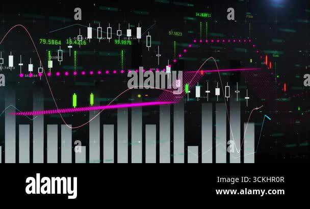 On tick arrival chart animating rising candlesticks, expanding Ichimoku ...