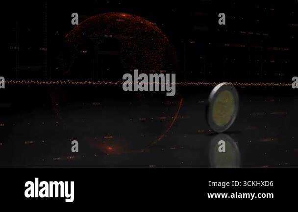 Upon waveform pulsing, coin spinning, wobbling and falling on ...