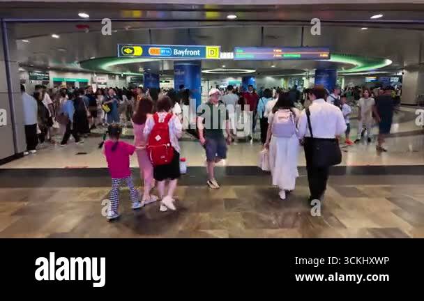 Marina Sand, Singapore, 0 - Jul 17 2024: A group of people are walking ...