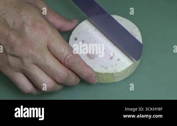 Slice Vietnamese ham into pieces and arrange on a plate Stock Video ...